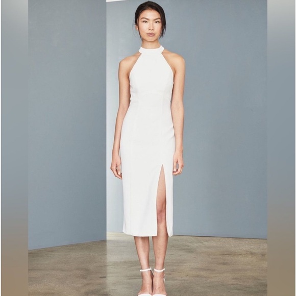 Amsale | Dresses | Bhldn Amsale Crepe Sheath Dress In Ivory | Poshmark